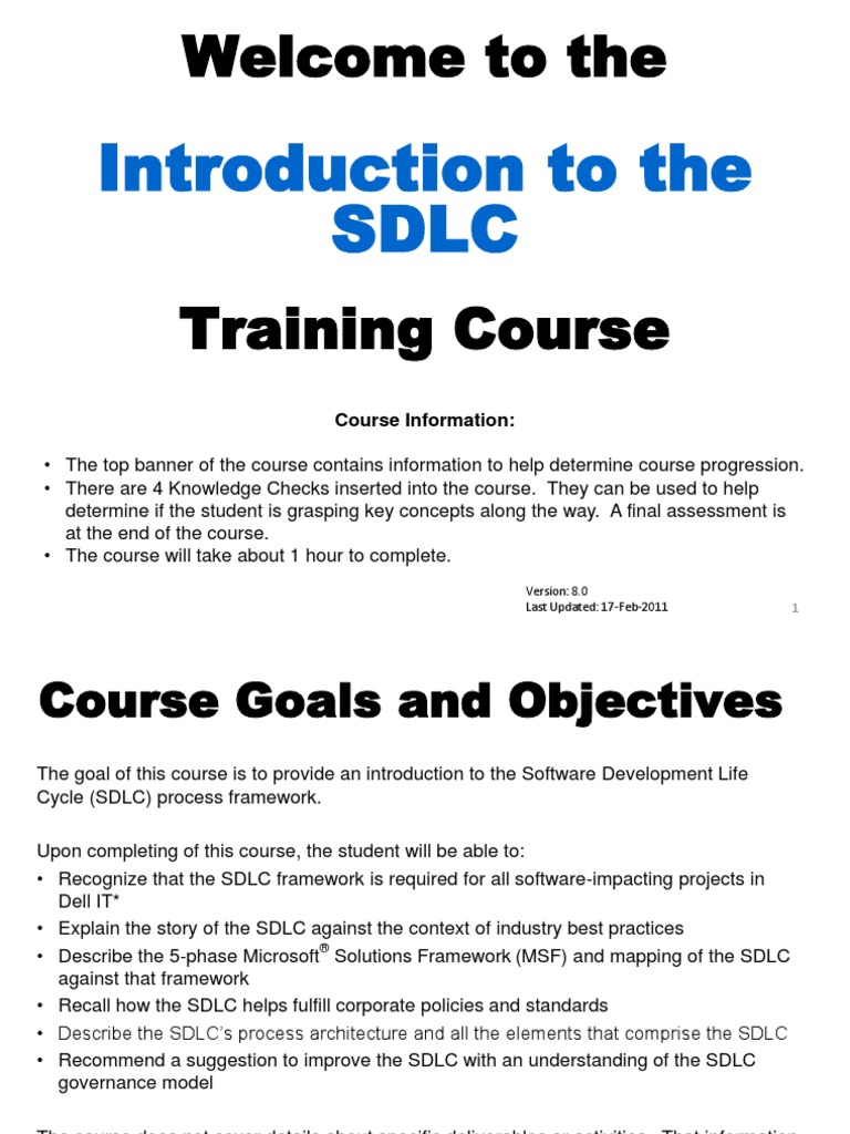 Introduction To The SDLC | PDF | Software Development | Project Management