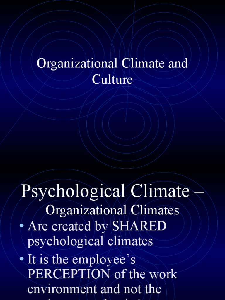 Organizational Climate and Culture | PDF | Leadership | Value (Ethics)