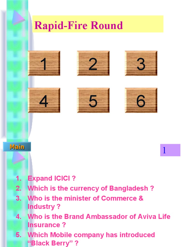 Round 7 Quiz-Rapid Fire | PDF