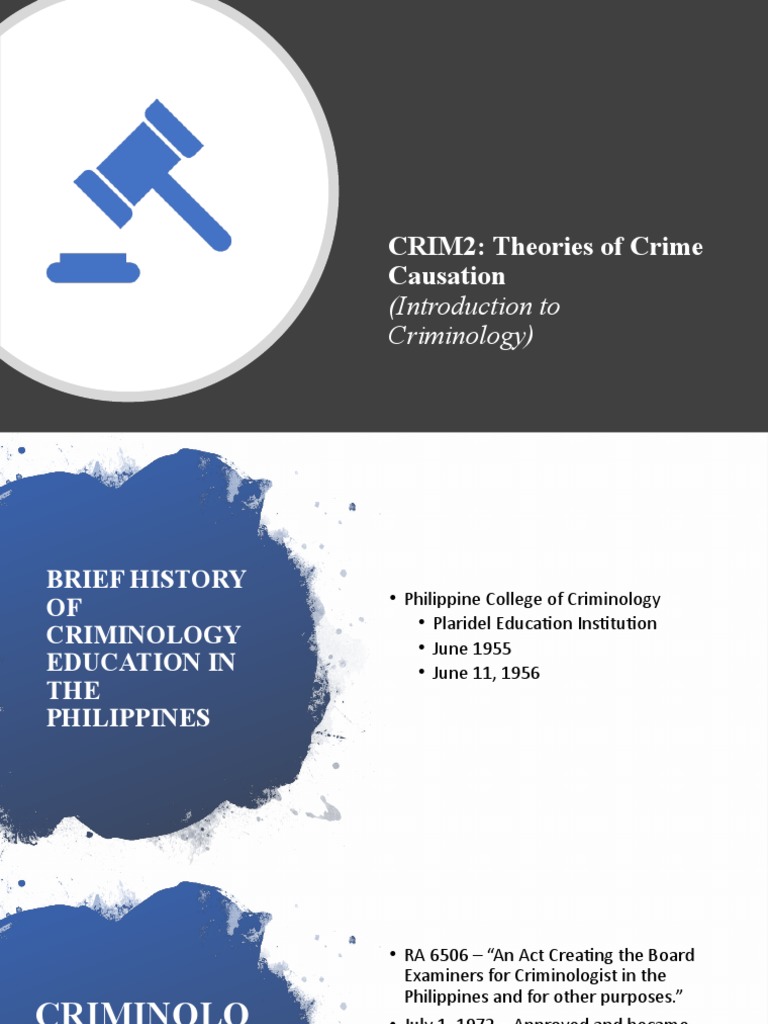 CRIM2: Theories of Crime Causation: (Introduction To Criminology) | PDF ...
