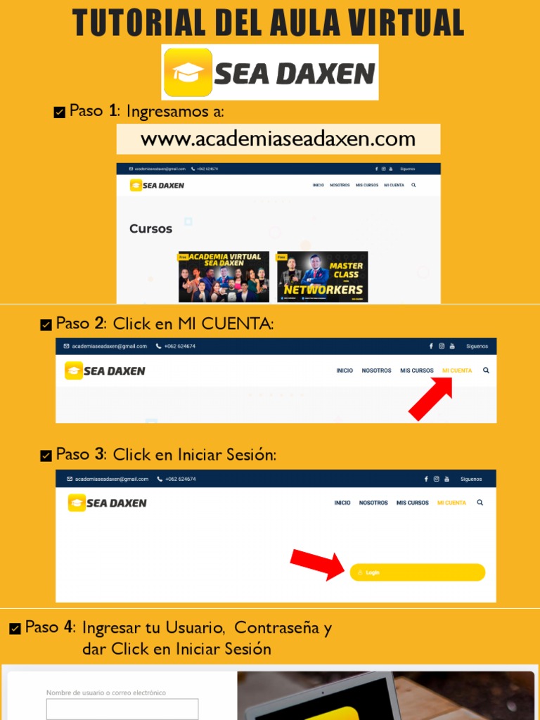 Tutorial Del Aula Virtual - Academia Sea Daxen | PDF | Crecimiento personal y profesional