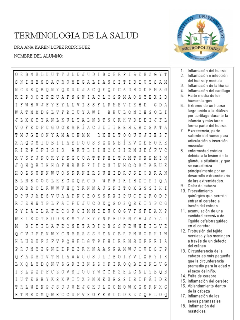 Actividad Sopa de Letras | PDF | Hueso | Medicina CLINICA