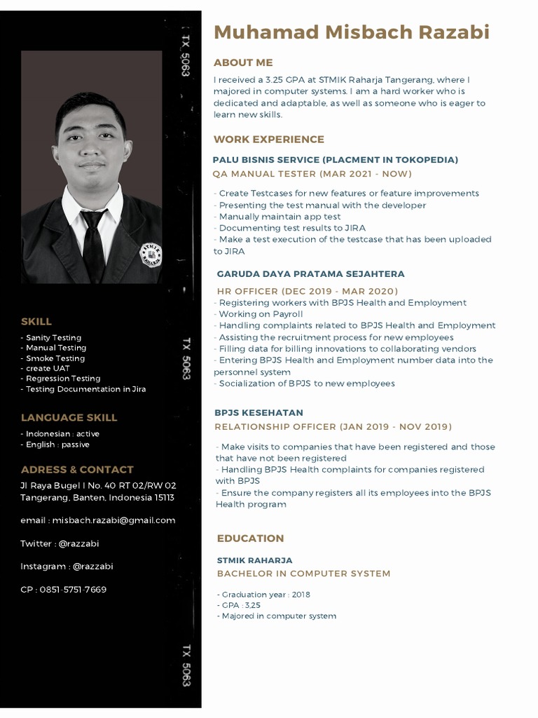 CV Muhamad Misbach Razabi | PDF | Economies | Labor