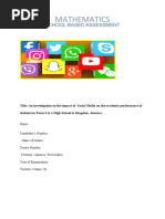 Sba Sample - Csec Math | PDF | Questionnaire | Chart