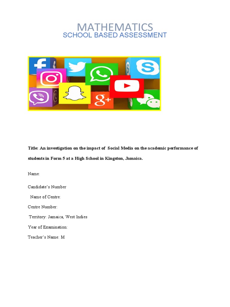 Mathematics Sba | PDF | Social Media | Popular Culture & Media Studies