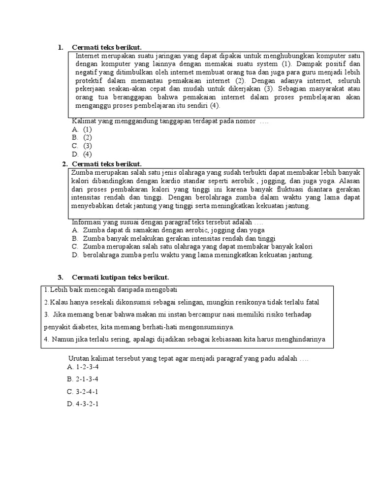 Latihan Pas Bindo | PDF