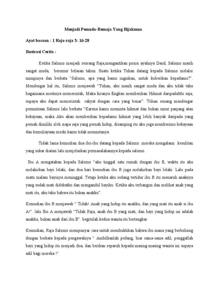 Contoh Renungan PA | PDF