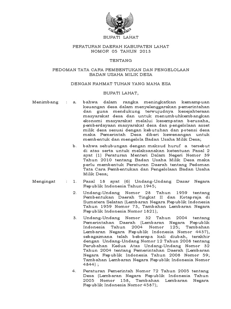 Perda No. 5 Tahun 2013 | PDF