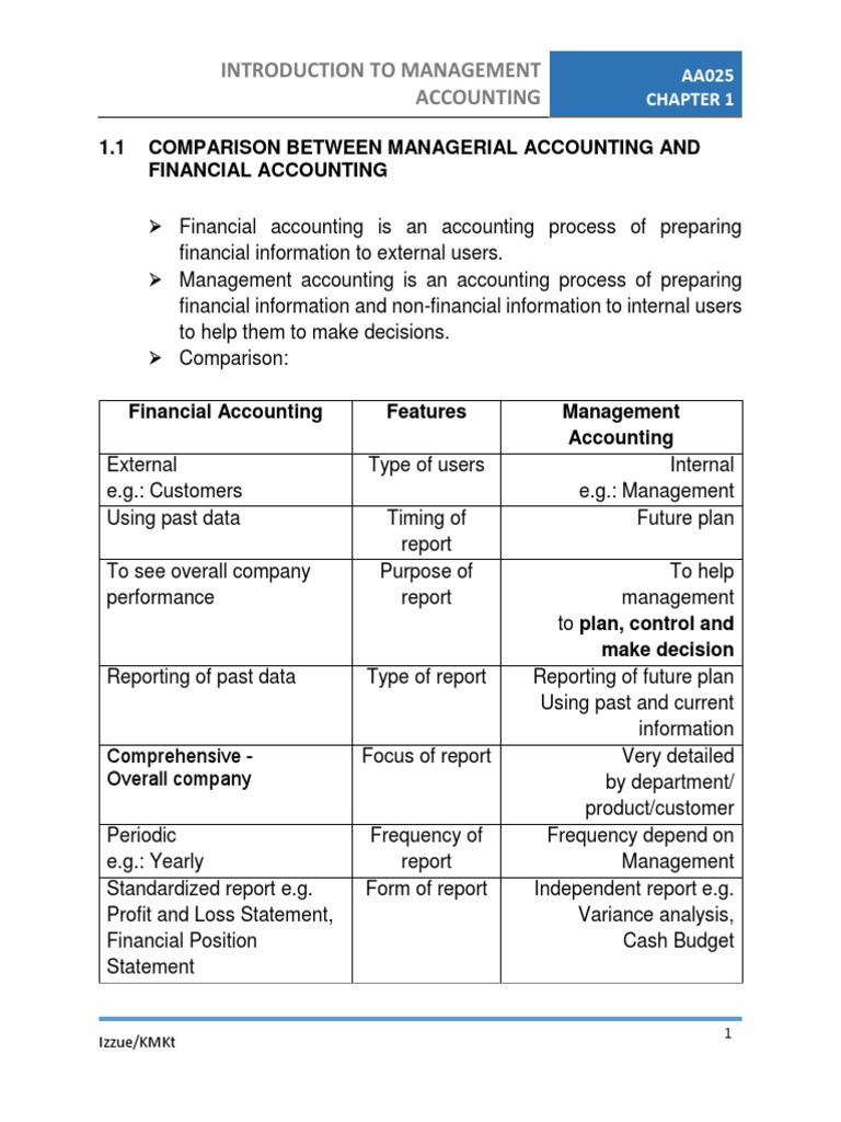 Chapter 1 | PDF | Management Accounting | Accounting