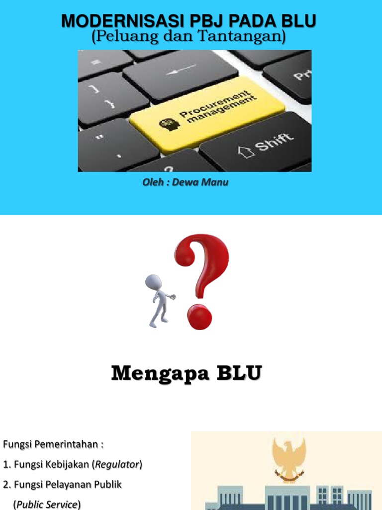 Materi PBJ BLU-BLUD | PDF | Pengelolaan Keuangan & Uang