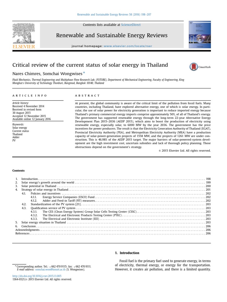 Thailand's Solar Energy Status | PDF | Solar Power | Photovoltaics