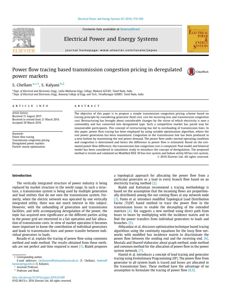 Power Flow Tracing Based Transmission Congestion Pricing | PDF | Mathematical Optimization ...