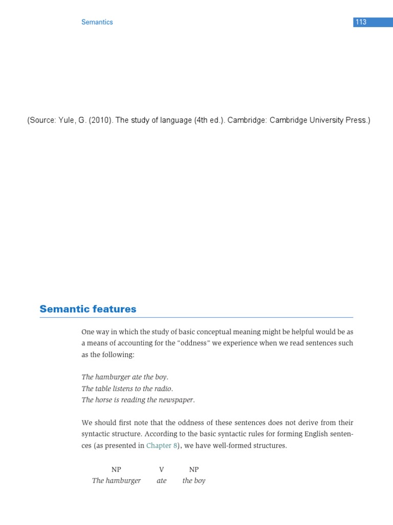 1 Semantic Features | PDF | Semantics | Noun