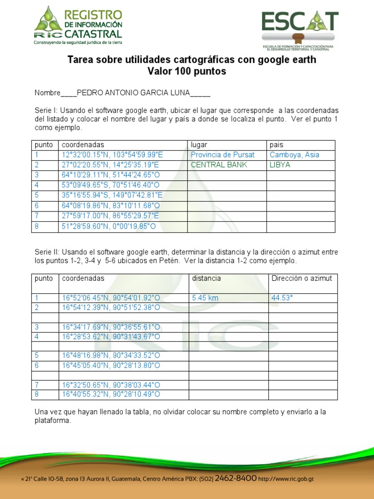 Tarea de Google Earth | PDF