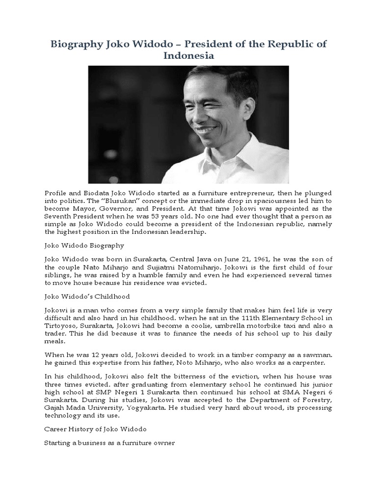 Biography Joko Widodo | PDF | Politics Of Indonesia | Government
