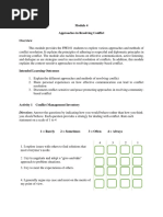 Conflict Management Questionnaire | PDF | Behavioural Sciences | Psychology