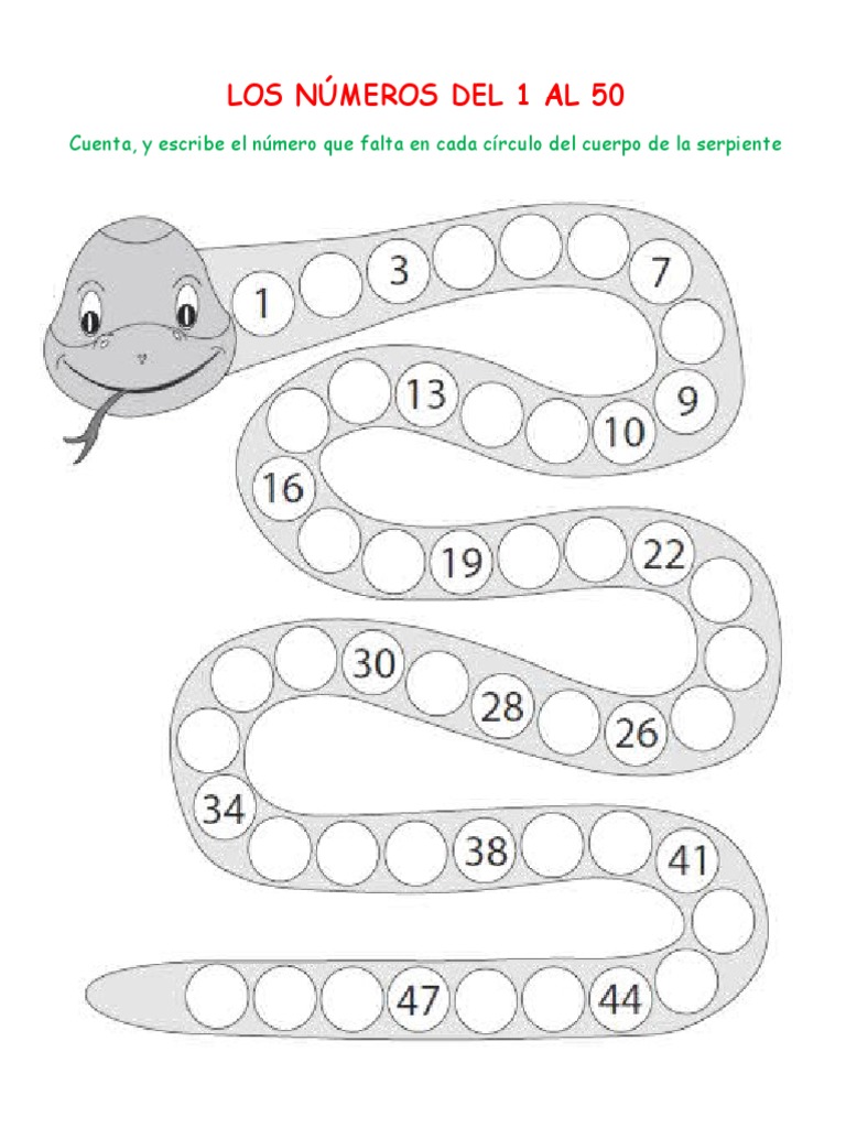 Los Números Del 1 Al 50 | PDF