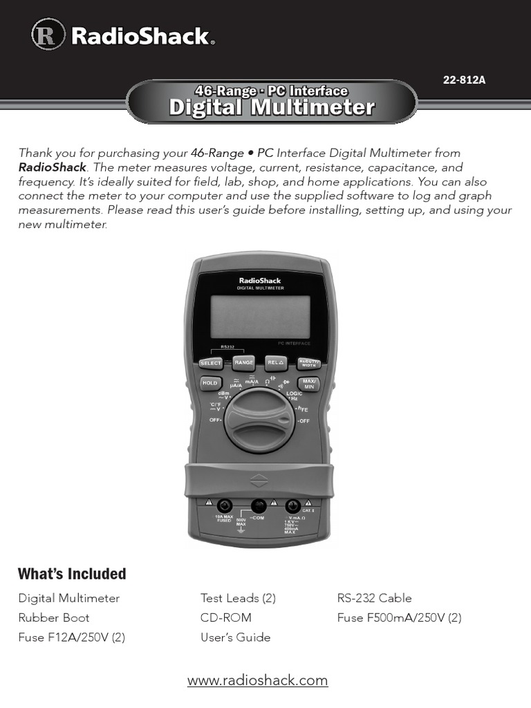 PC Interface 46-Range Digital Multimeter - Radio Shack | Download Free ...