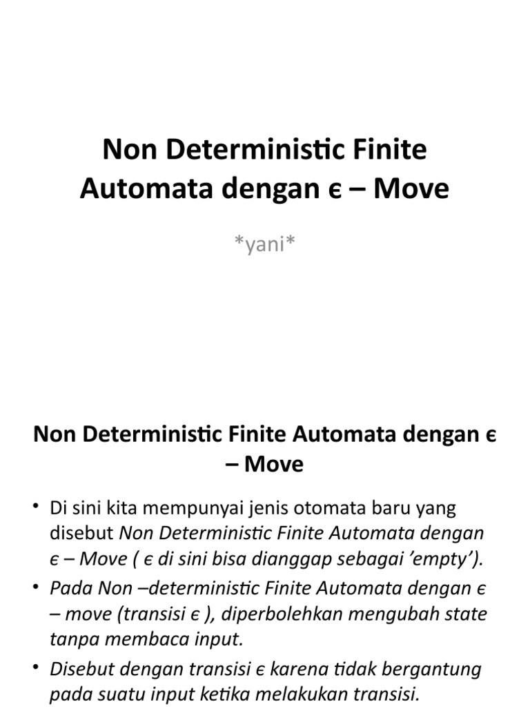 Non Deterministic Finite Automata Dengan E Move Pdf