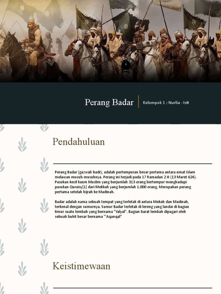 Sejarah dan Dampak Perang Badar | PDF