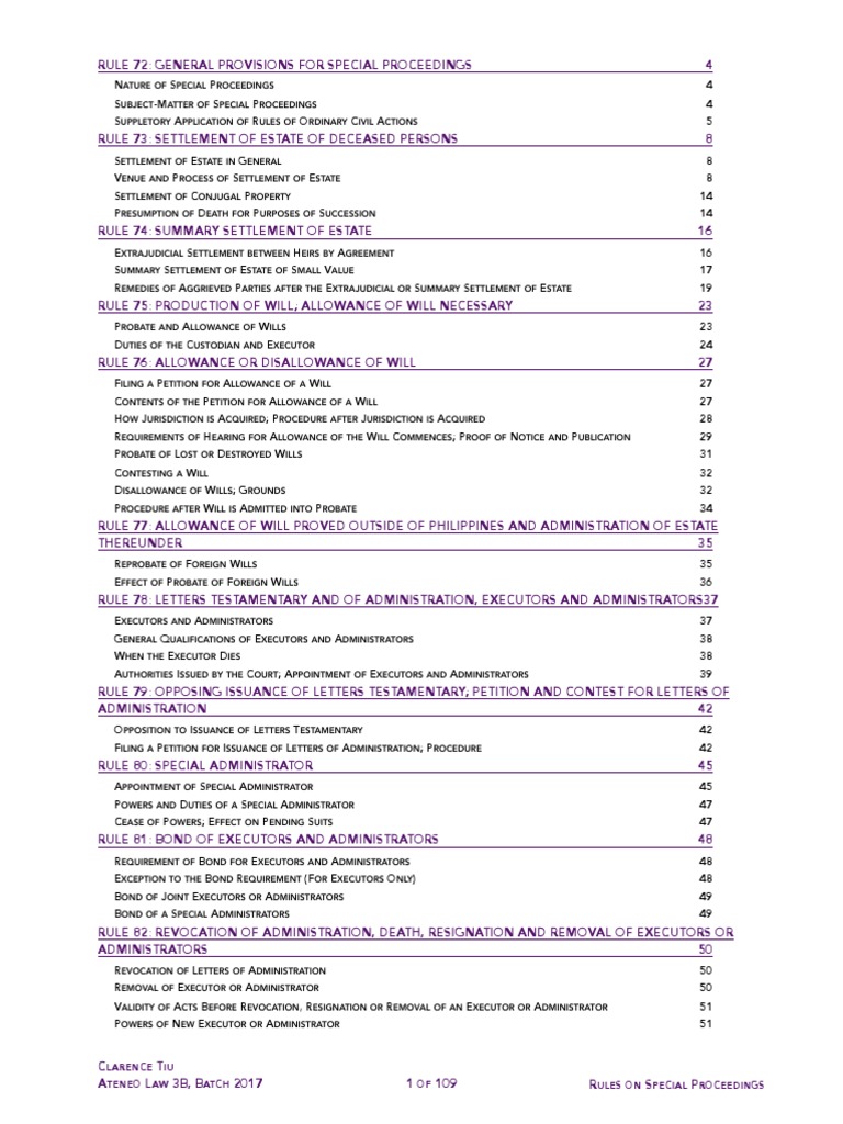 CLARENCE TIU - Special Proceedings Notes (Midterms) | PDF