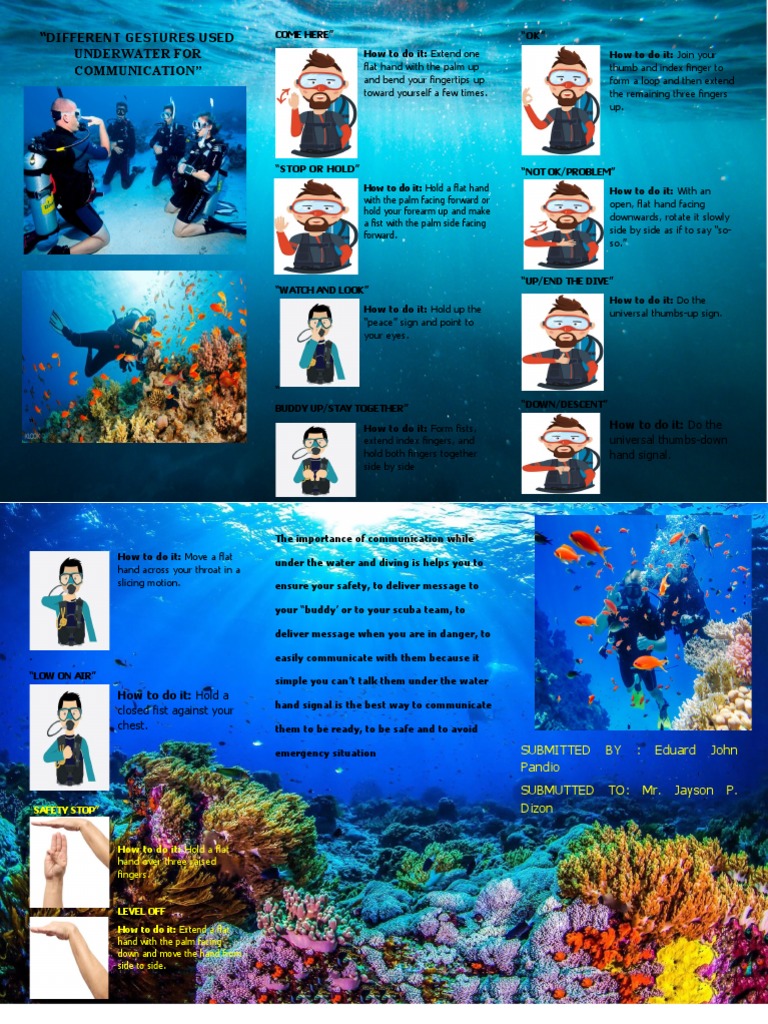 Underwater Communication Hand Signals | PDF | Hand | Underwater Diving