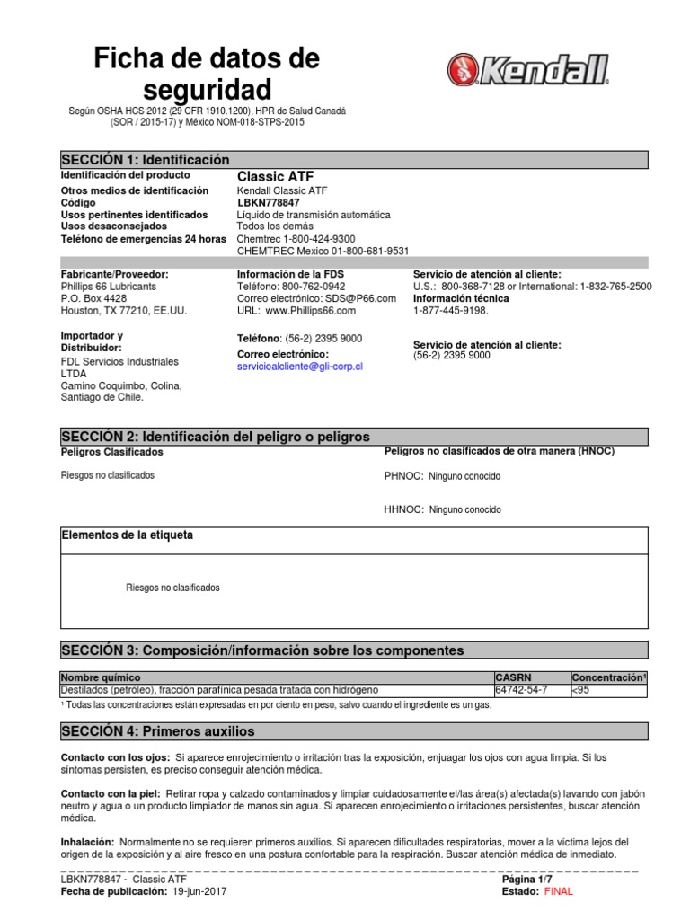 MSDS - Classic ATF | PDF