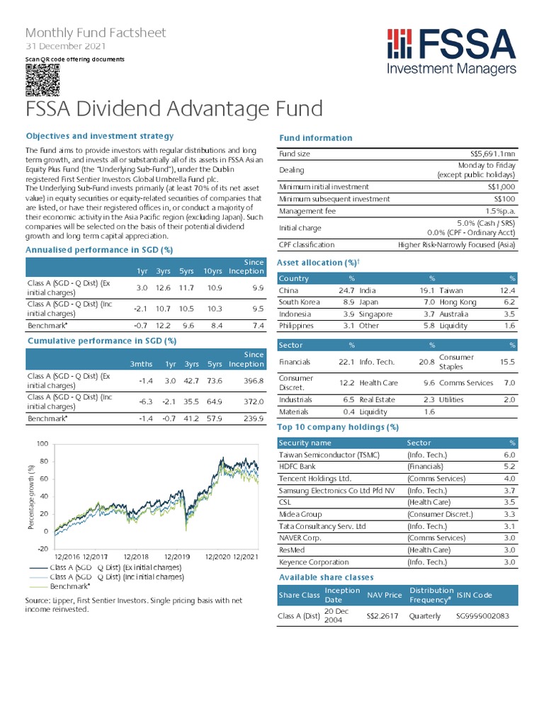 FSSA Dividend Advantage Fund | PDF | Economies | Investing