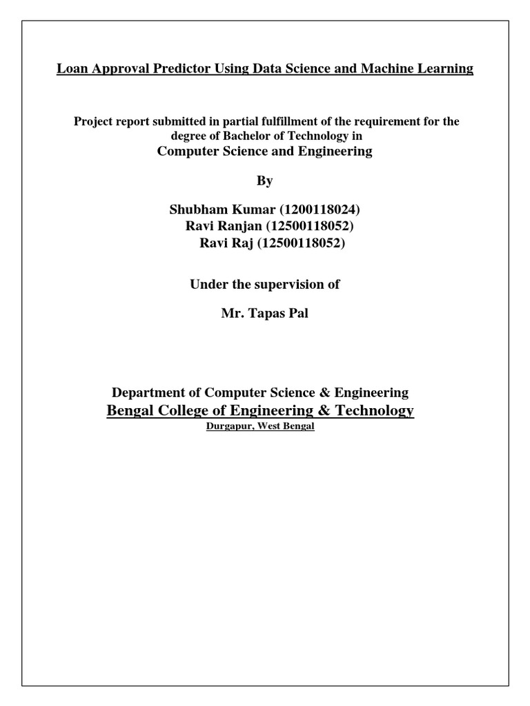 Loan Approval Prediction Report | PDF | Machine Learning | Artificial Intelligence