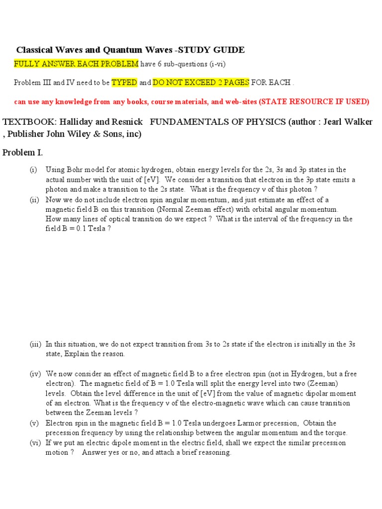 All Questions Physics | PDF | Electron | Quantum Mechanics