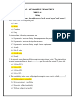 Ergonomics Quiz: Key Principles & Answers | PDF