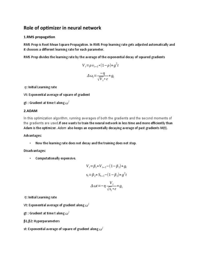 Role of Optimizer in Neural Network | PDF | Computational Neuroscience | Mathematical Analysis