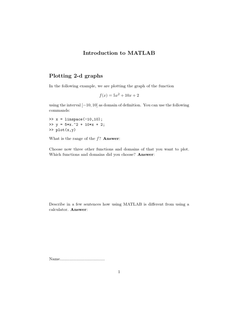 Matlab Intro | PDF | Zero Of A Function | Function (Mathematics)