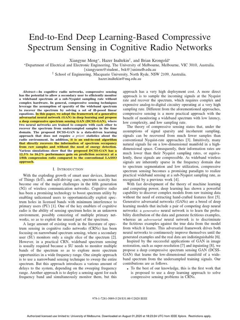 End-to-End Deep Learning-Based Compressive Spectrum Sensing in ...