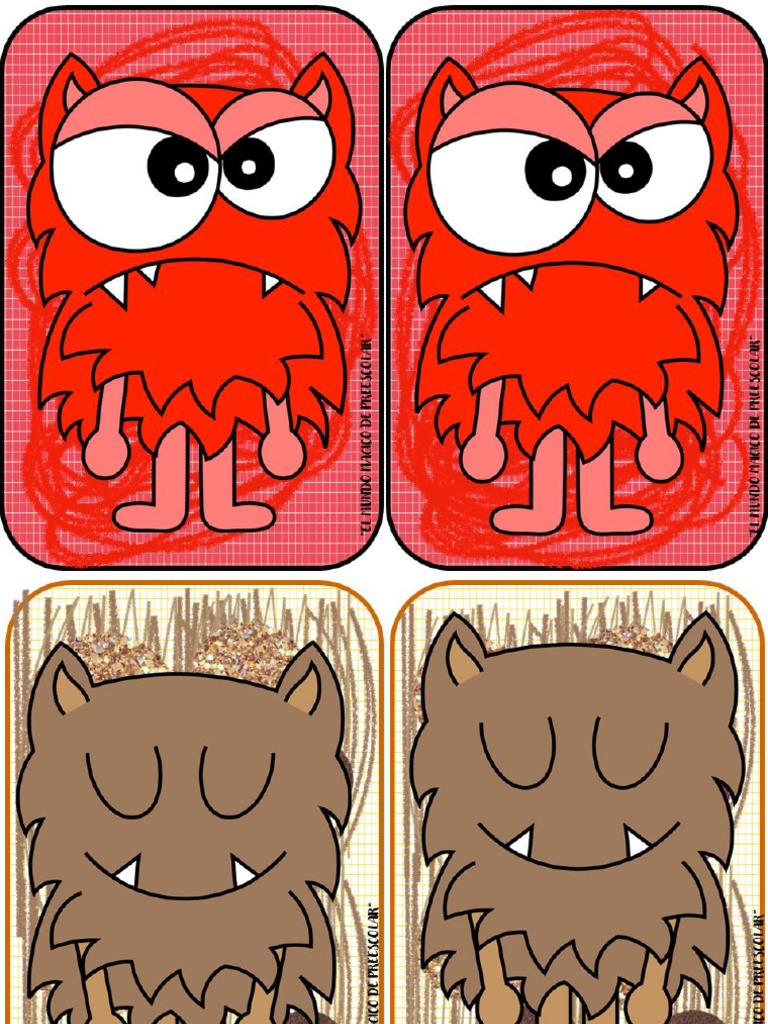 Memorama, Emociones, Mundo Magico Preescolar | PDF