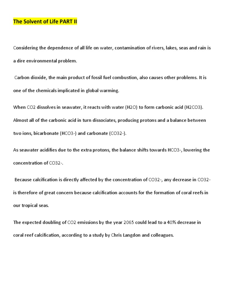 The Solvent of Life PART II | PDF | Science & Mathematics