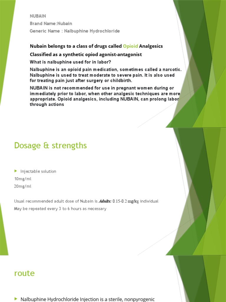 Nubain Brand Name:Nubain Generic Name: Nalbuphine Hydrochloride | PDF ...