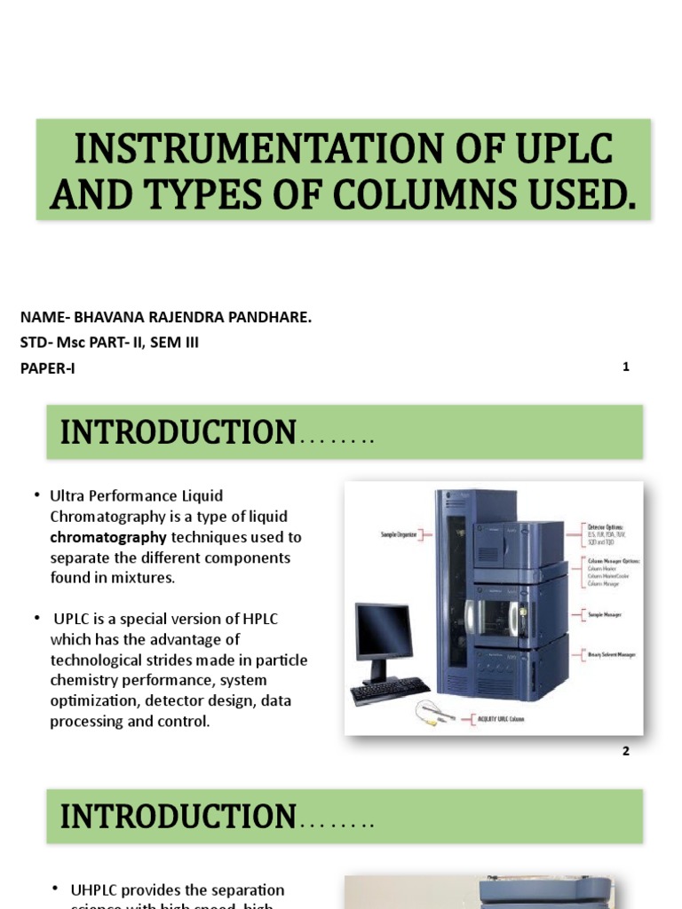 Instrumentation of UPLC | PDF | High Performance Liquid Chromatography ...
