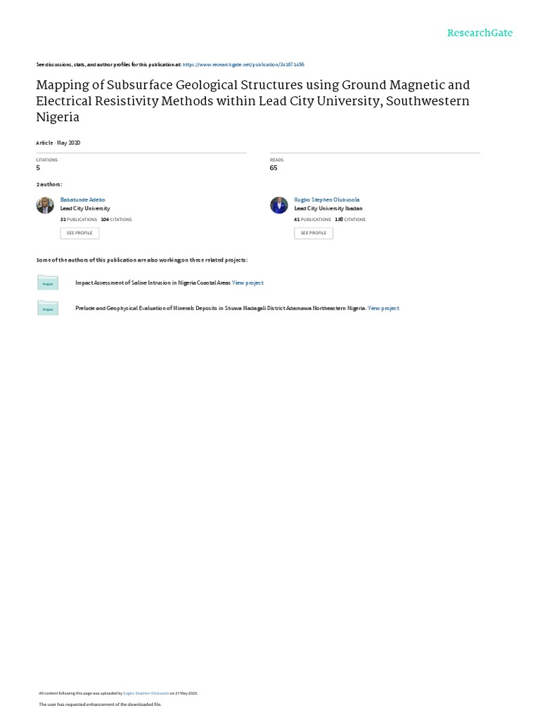 Mapping of Subsurface Geological Structure | PDF | Geophysics ...