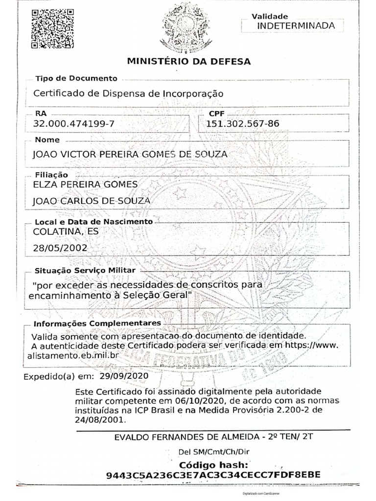 Certificado Militar | PDF
