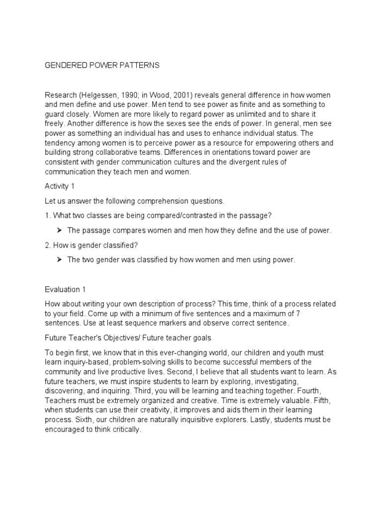 Gendered Power Patterns and Communication | PDF