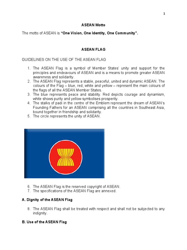 ASEAN Motto | PDF | Flag | Symbols