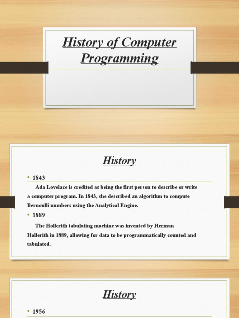Grade 11 Com Prog 1 History of Computer Programming | PDF | Php ...