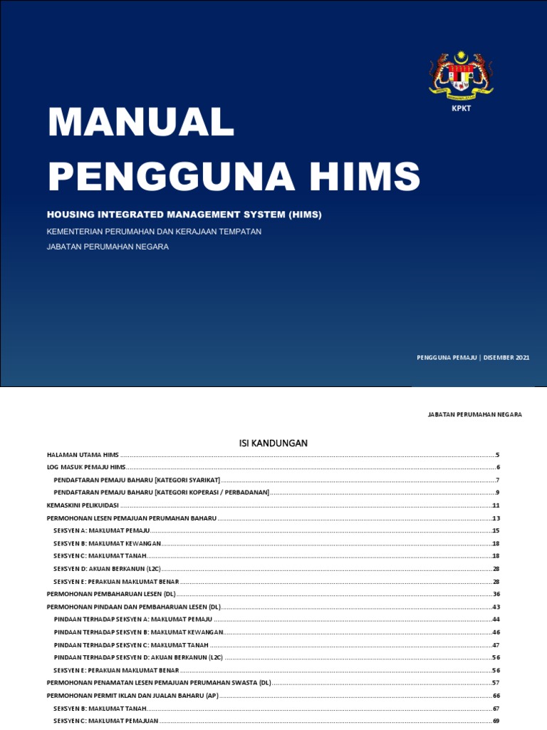 HIMS Manual Penngguna Pemaju 1 | PDF