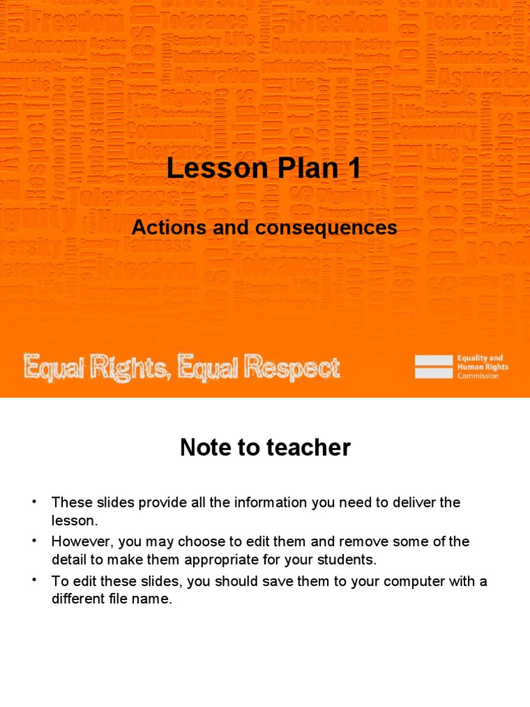 Lesson Plan 1: Actions and Consequences | PDF | Bullying