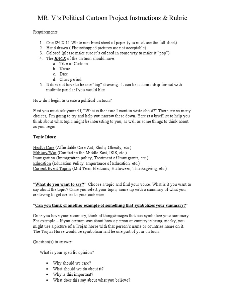 Political Cartoon Project Rubirc | PDF | Cartoon