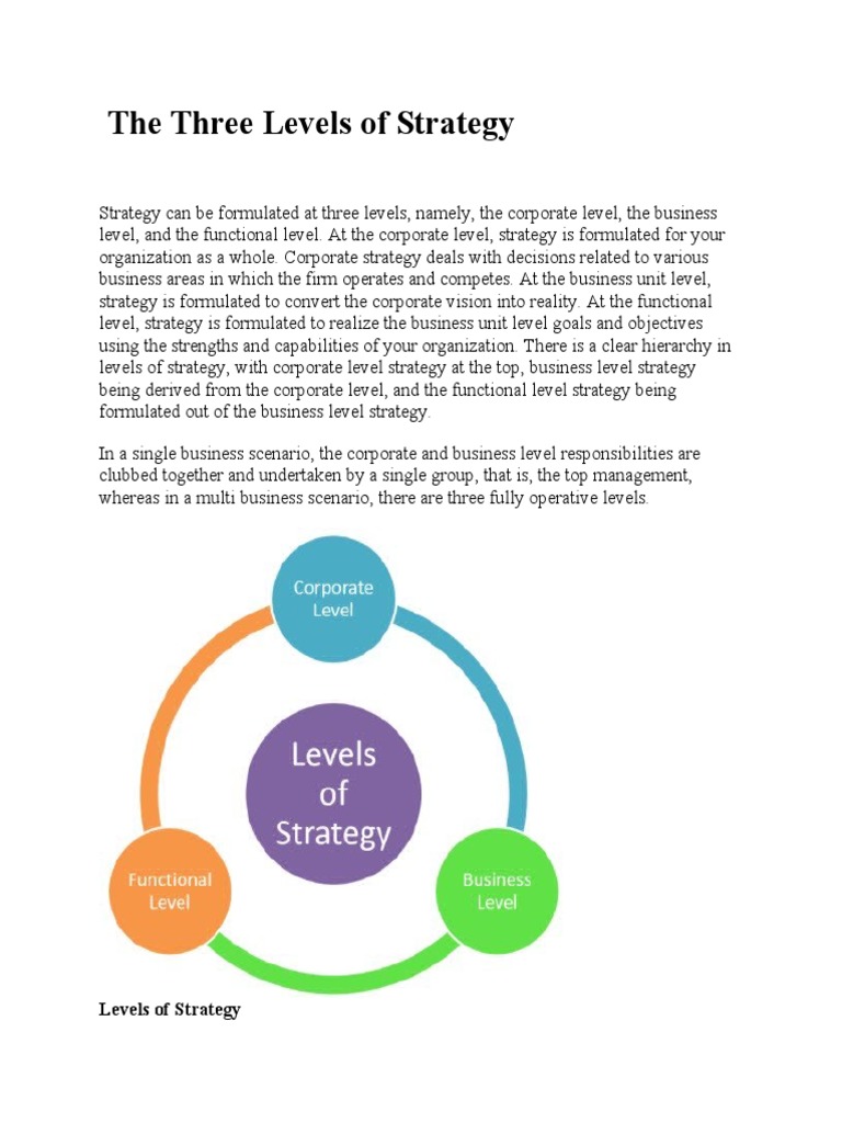 Levels of Strategy | PDF | Strategic Management | Business