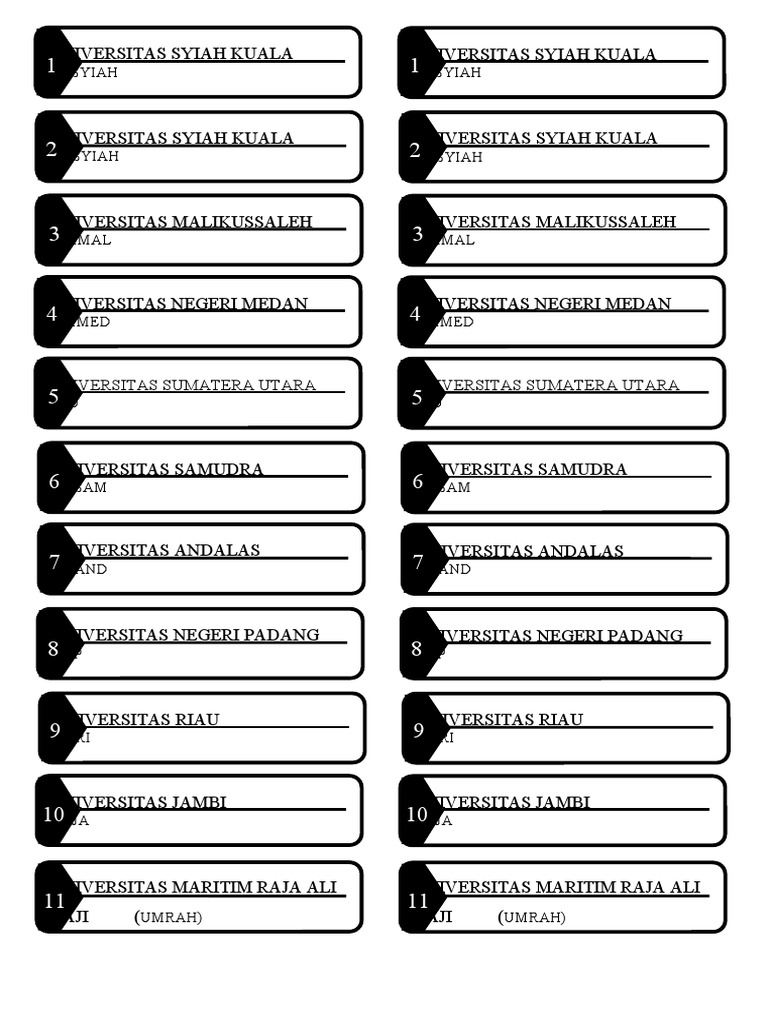 Label PTN SNMPTN 2019 | PDF