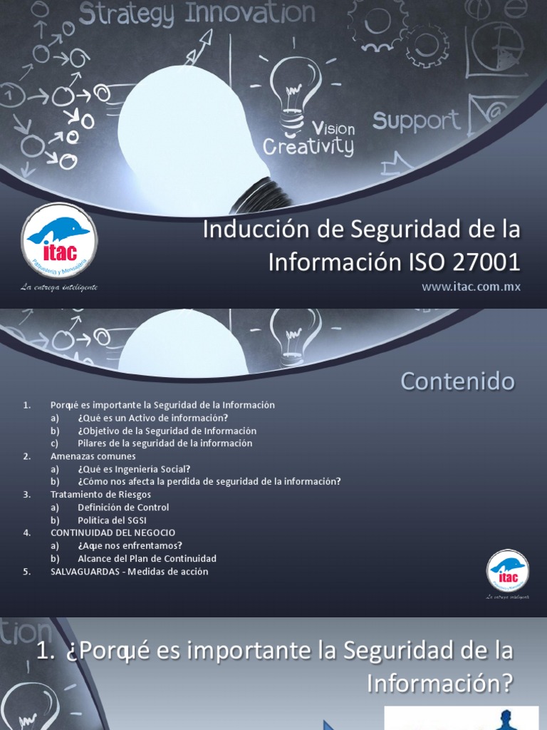 Curso de Induccion de Seguridad de La Informacion ITAC | PDF ...