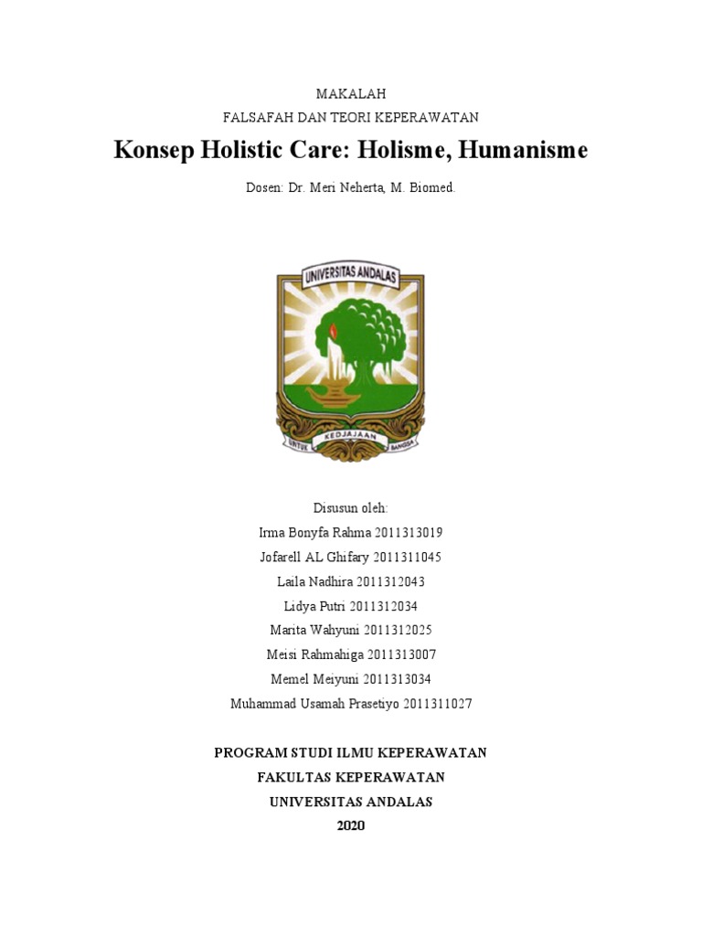13 Konsep Holistic Care Holisme, Humanisme | PDF